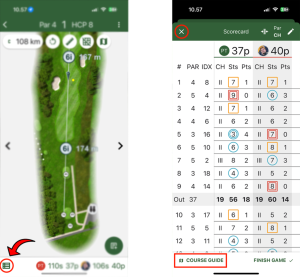 How do I see the scorecard during the round? – GLFR Support